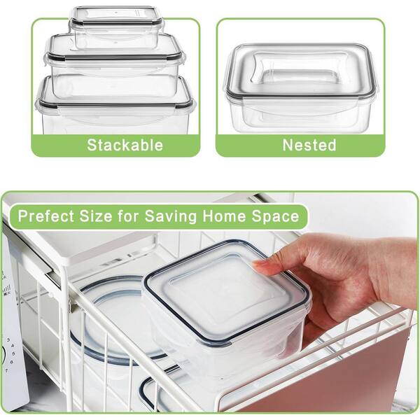Adrinfly 20-Packs Food Storage Containers Set with Snap Lids BPA-Free ...