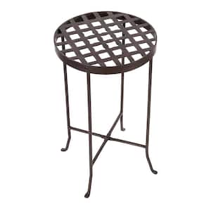 ACHLA DESIGNS 12 in. Tall Medium Black Powder Coat Iron Indoor/Outdoor ...