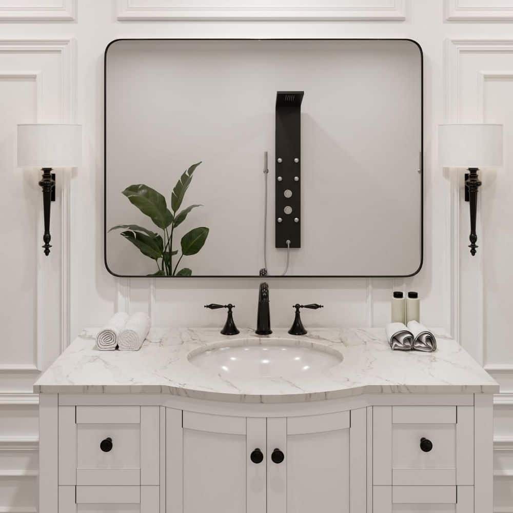 Eviva Harmony 36 in. W x 48 in. H Rectangle Metal Framed Wall-Mounted ...