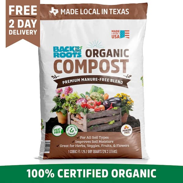 Back to the Roots (1 cu. ft. Bag) Organic Texas Compost Soil Amendment ...
