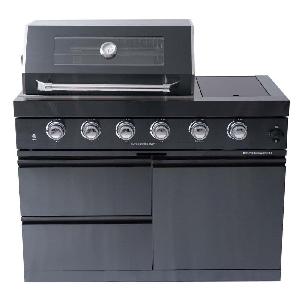 JimsMaison 4-Burner Propane Gas Grill Island in Black JMNLPO03B - The ...