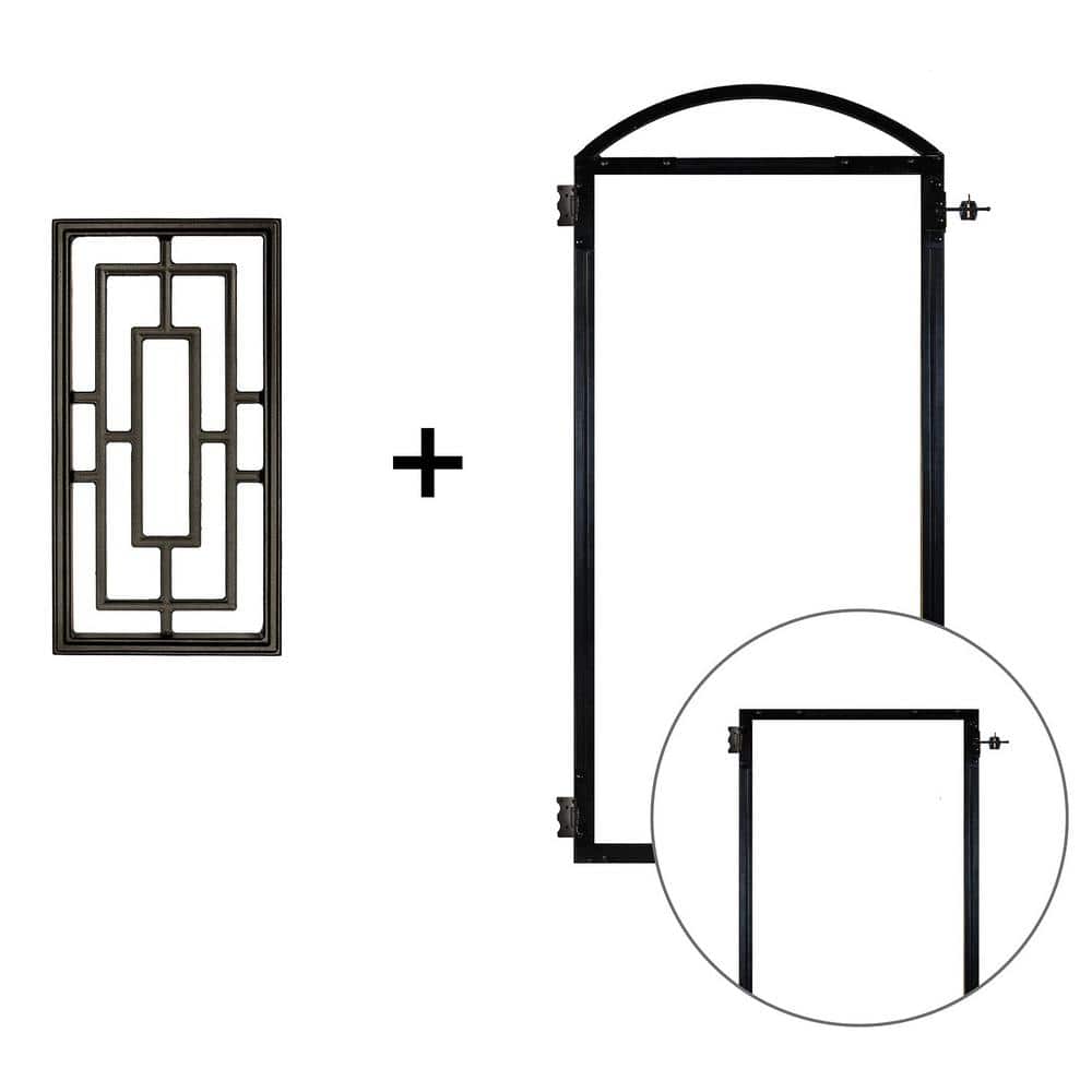 NUVO IRON EZ Install 6-Standard Fence Board Arched Pro Gate Frame with ...
