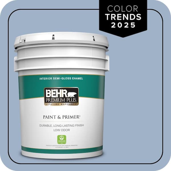 BEHR PREMIUM PLUS 5 gal. #S530-3 Aerial View Semi-Gloss Enamel Low Odor ...