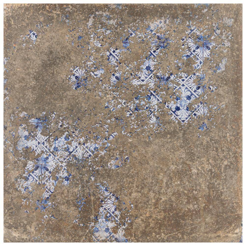 Merola Tile Antigua Deco Terra 13 in. x 13 in. Porcelain Floor and Wall ...