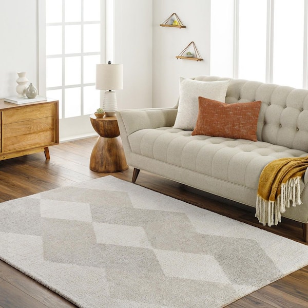 Livabliss Gavic Light Beige Modern Geometric 2 ft. x 2 ft. Area Rug ...