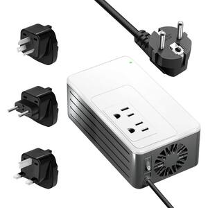 Lukyamzn Travel Adapter Voltage Converter 220-Volt to 110-Volt with 2 ...