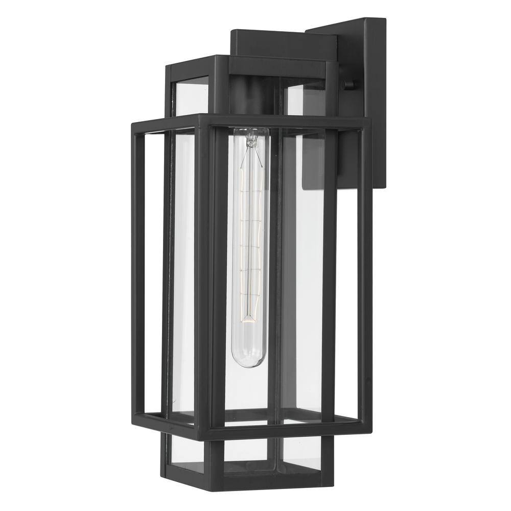 Worldwide Lighting Tahoma 1-Light Matte Black Outdoor Wall Lantern ...