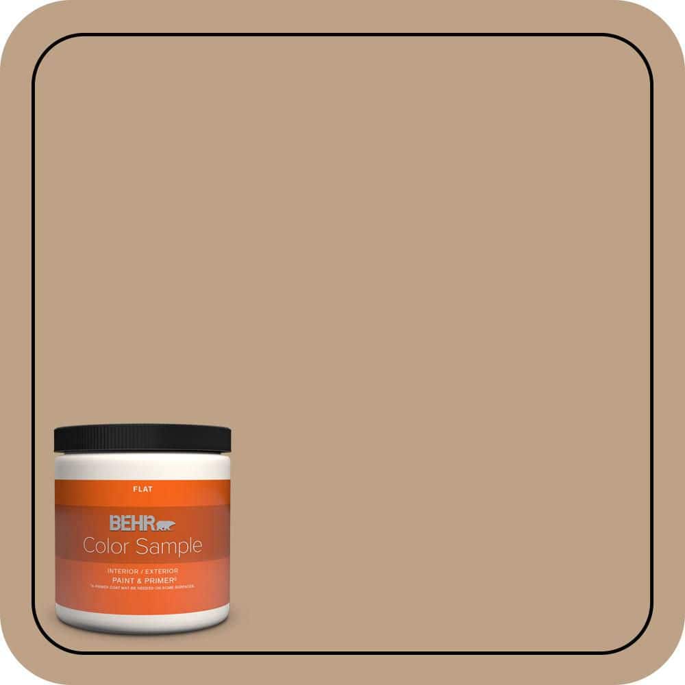 BEHR PREMIUM PLUS 8 oz. #PPU4-05 Basketry Flat Interior/Exterior Paint ...