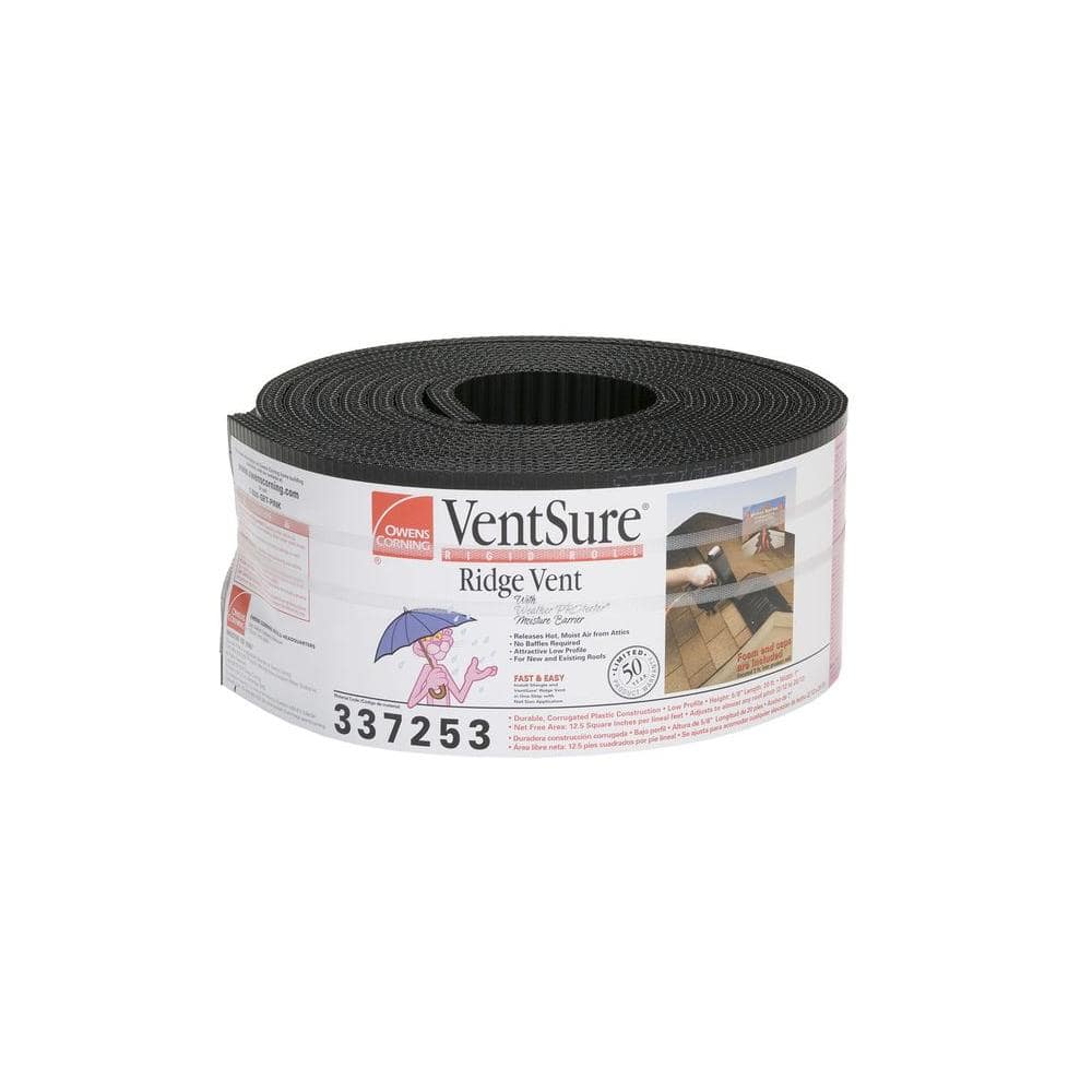 Owens Corning VentSure 15 in. x 4 ft. Black Plastic Strip Heat and ...