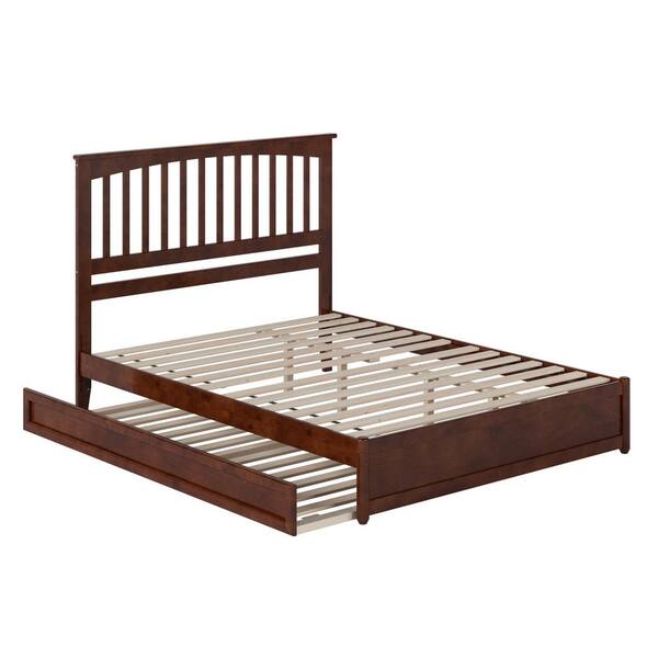 AFI Everett Walnut Brown Solid Wood Frame Queen Platform Bed with Panel ...