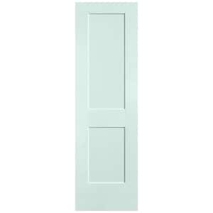 Masonite 24 in. x 80 in. 2-Panel Logan Single Bore Solid Core Ivory ...