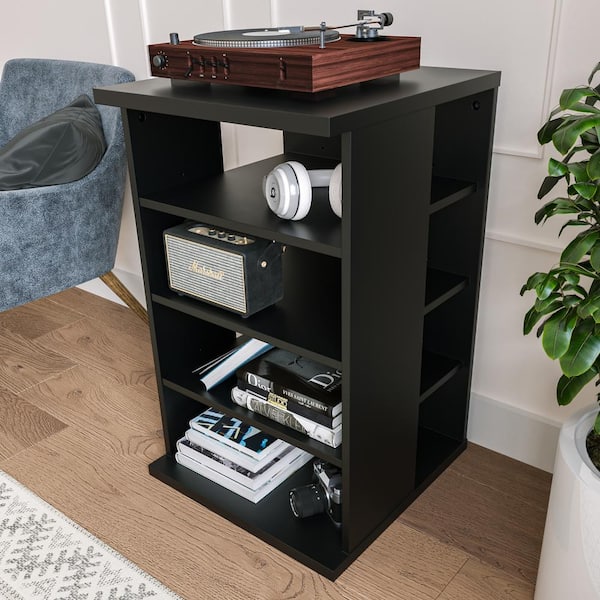 Nexera Jasper Black 4-Shelf Audio Tower Bookcase 101006 Nexera Jasper Black 4-Shelf Audio Tower Bookcase 101006