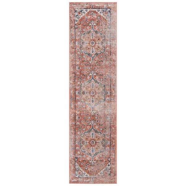 SAFAVIEH Cornelia 2 ft. x 8 ft. Rust Distressed Medallion Runner Rug ...