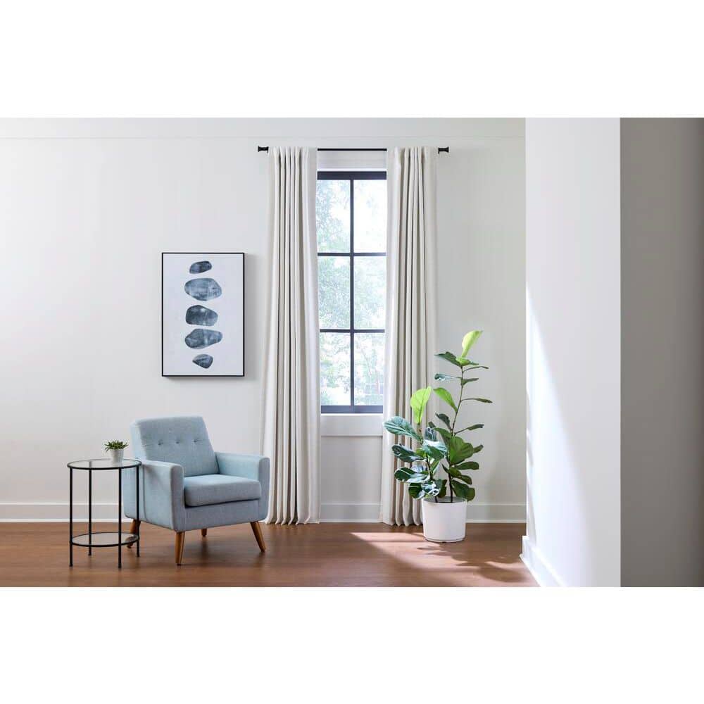 StyleWell 66 in. - 120 in. Telescoping 3/4 in. Curtain Rod Kit in Matte ...