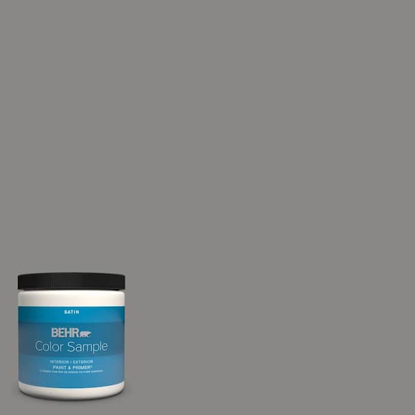BEHR PREMIUM PLUS 8 oz. #PPU26-04 Falcon Gray Satin Enamel Interior ...