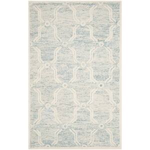 SAFAVIEH Cambridge Light Blue/Ivory 3 ft. x 5 ft. Border Distressed ...