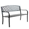 Patio Premier Lattice Back Black Metal Patio Premier Park Bench 243045 ...