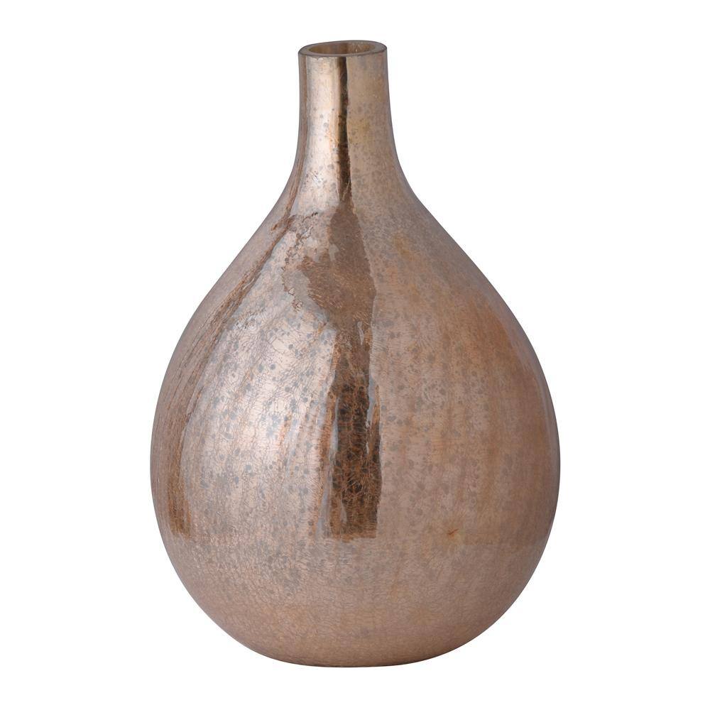 A & B Home 16 in. Copper Glass Vase 75122-GOLD - The Home Depot