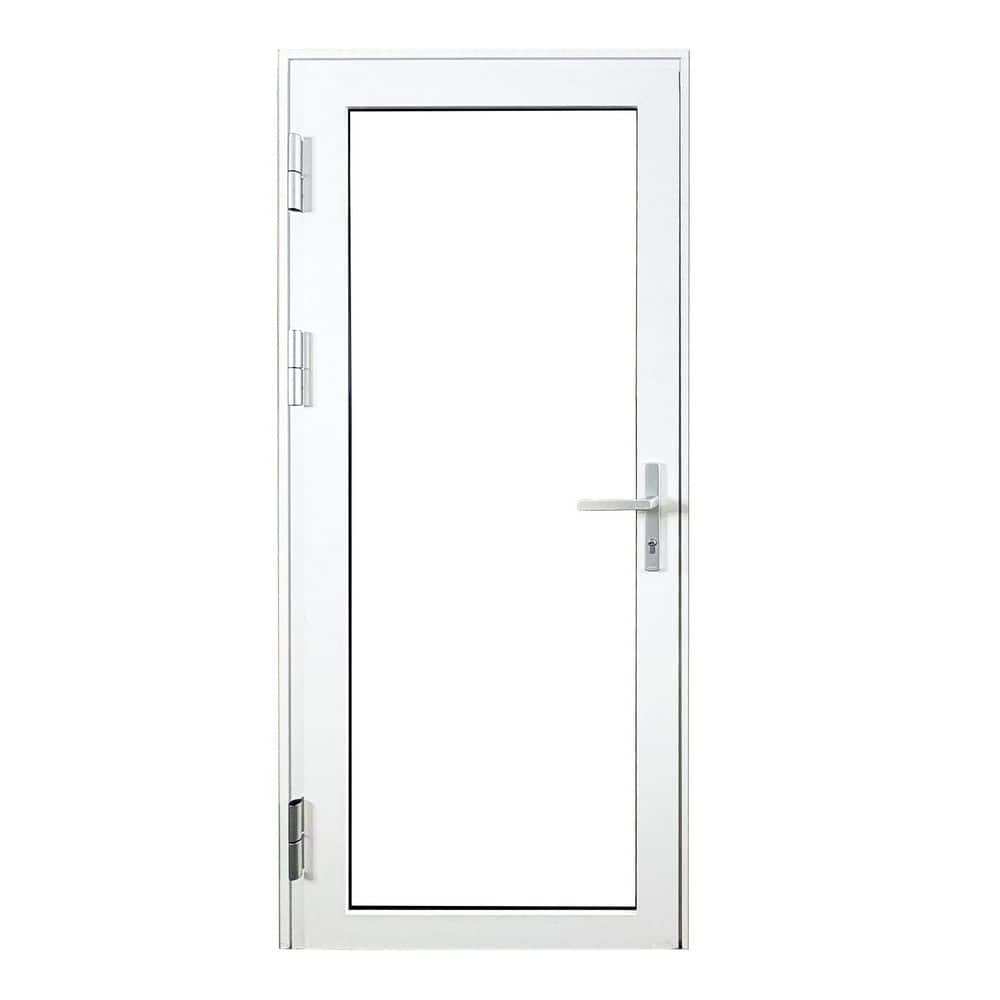 TEZA DOORS Teza French Door 37.5 in. x 96 in. White Aluminum French Door Full Lite Left Hand ...