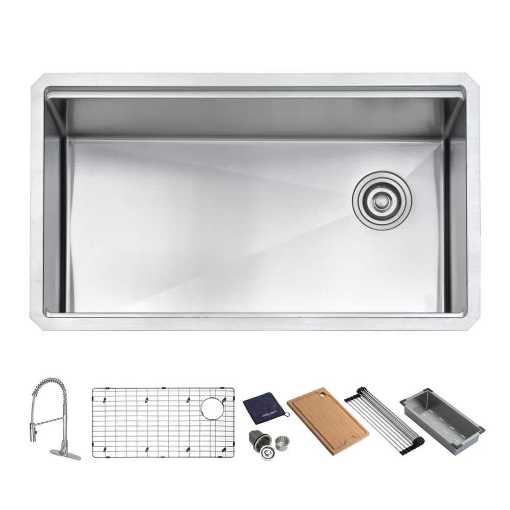 Reviews for JASSFERRY Workstation 16-Gauge Stainless Steel 32 in ...