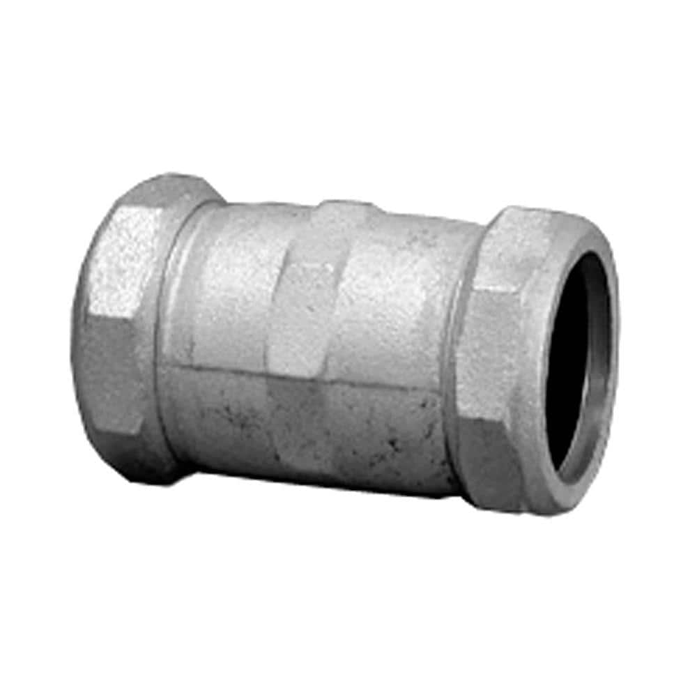 JONES STEPHENS 1/2 in. IPS Malleable Iron Compression Coupling, Long ...