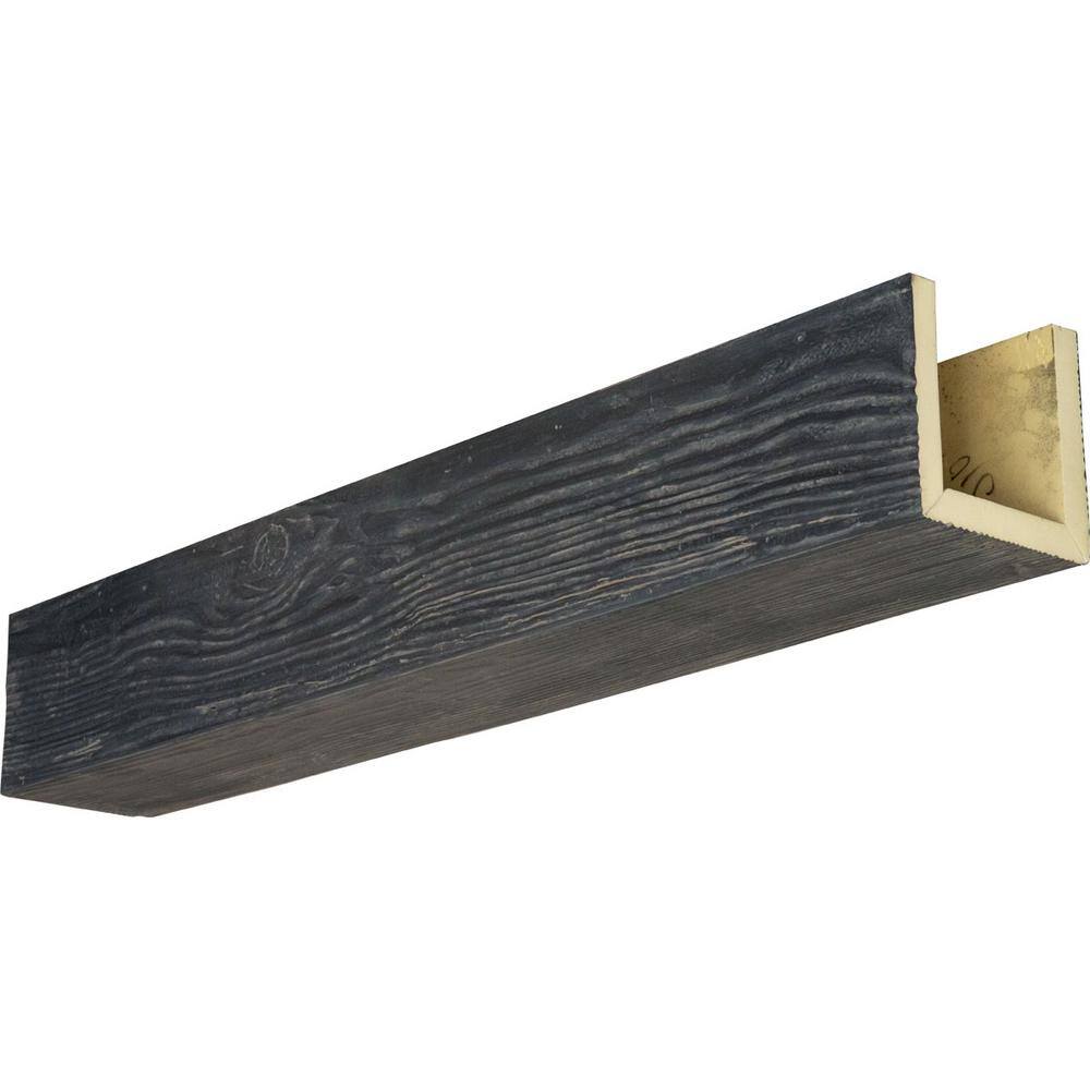 Ekena Millwork 8 in. x 8 in. x 14 ft. 3-Sided (U-Beam) Sandblasted Aged ...