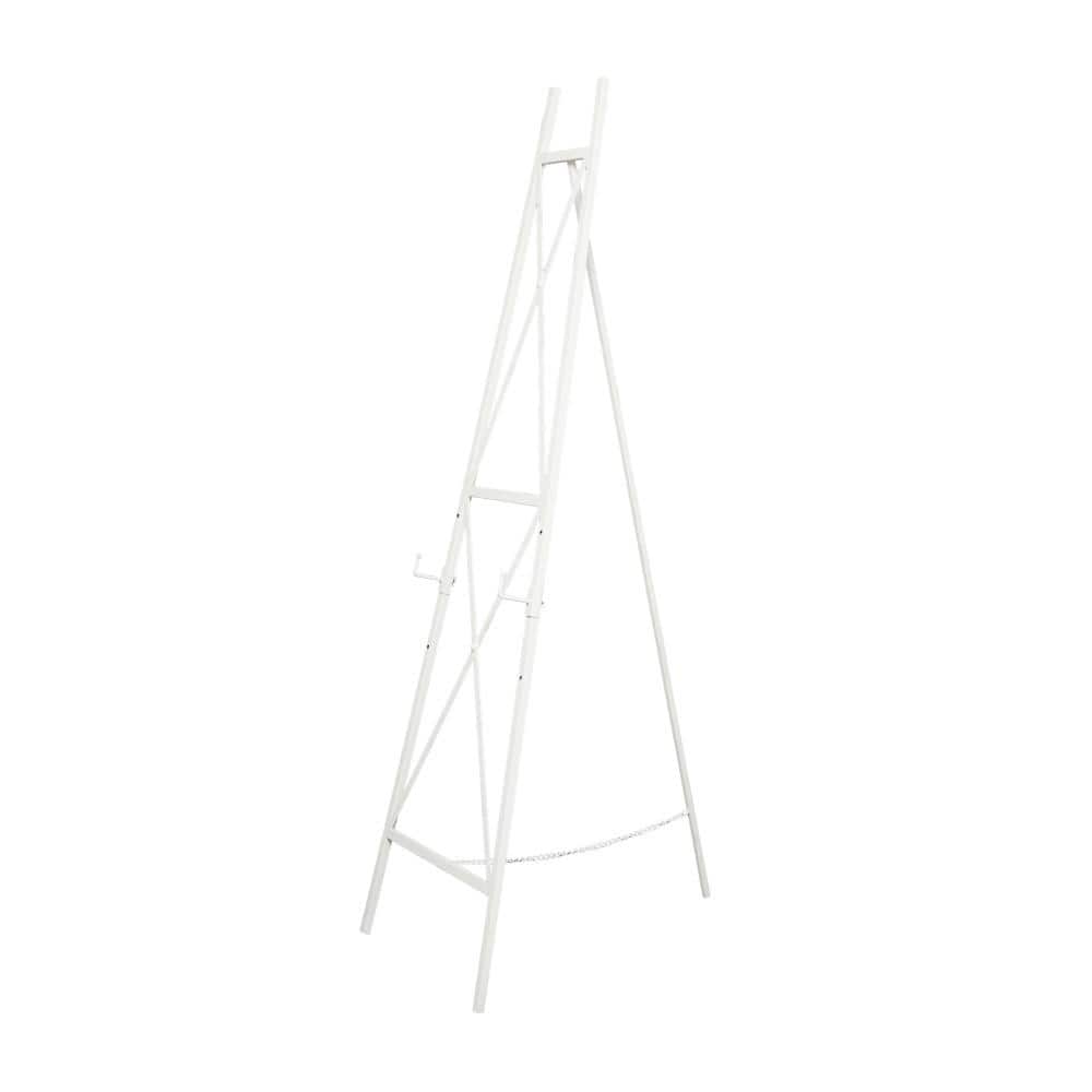 Litton Lane 64 in. White Metal Tall Adjustable Minimalistic Display ...