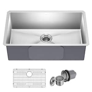 Ruvati Roma 32 in. Undermount Single Bowl 16-Gauge Stainless Steel ...