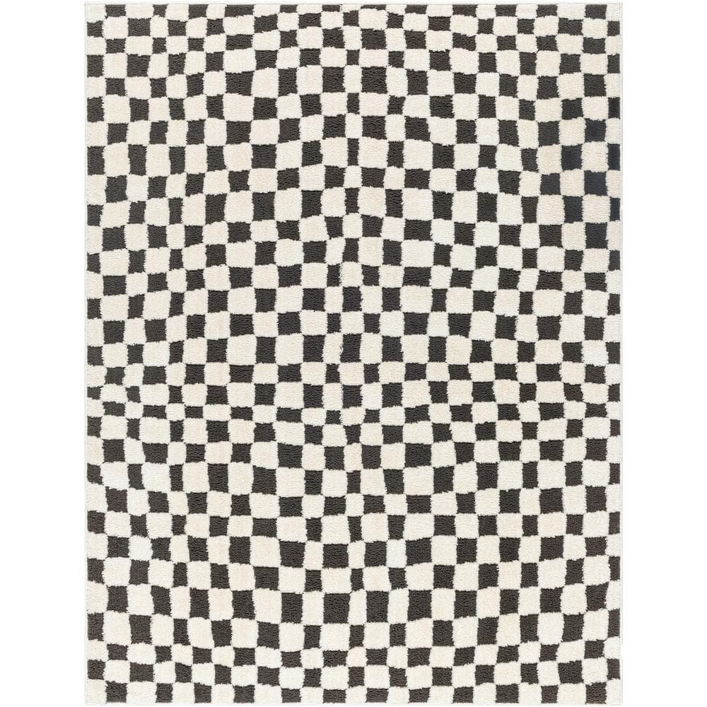 Livabliss Freud Black/Cream 8 ft. x 10 ft. Checkered Indoor Area Rug ...