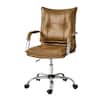 JAYDEN CREATION Dud Camel Modern Faux leather Swivel Task Chair with ...