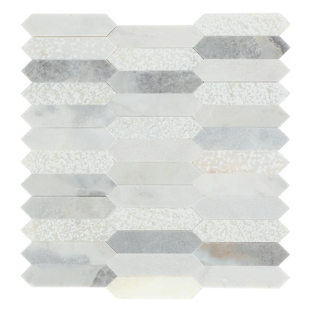 Daltile Premier Accents Stormy 10 in. x 11 in. Marble Picket Mosaic ...