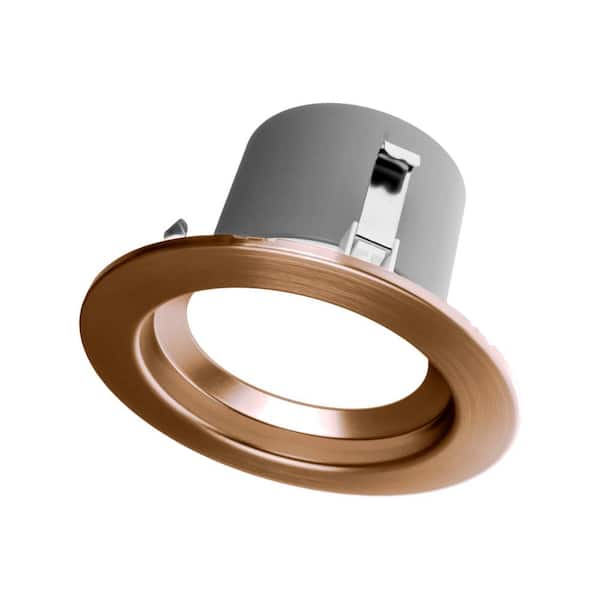 NICOR 4 in. Downlight Aged Copper Integrated LED Recessed Trim Retrofit ...