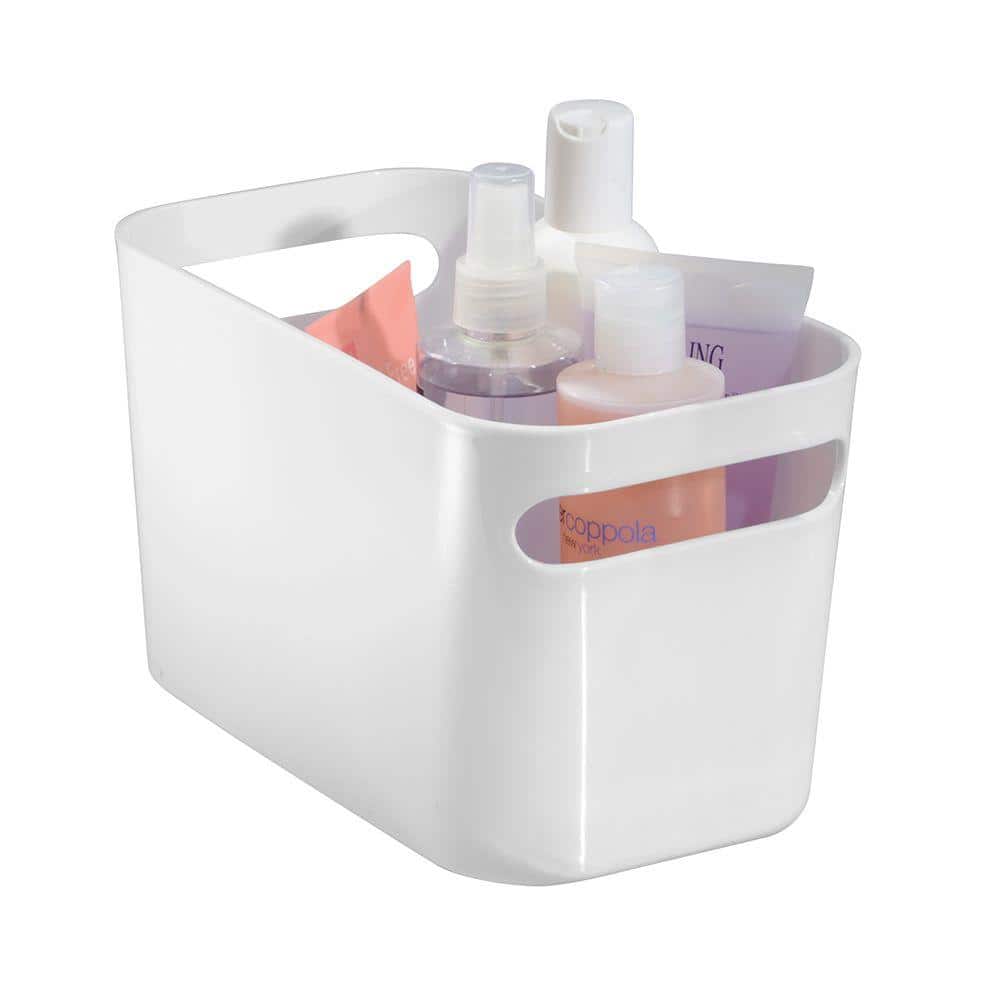 interDesign 6 in. H x 6 in. W x 10 in. D White Plastic Cube Storage Bin ...