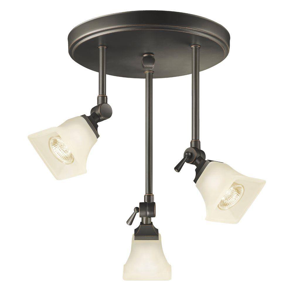 Hampton Bay Westminster Collection 3-Light Bronze Track Lighting Canopy ...