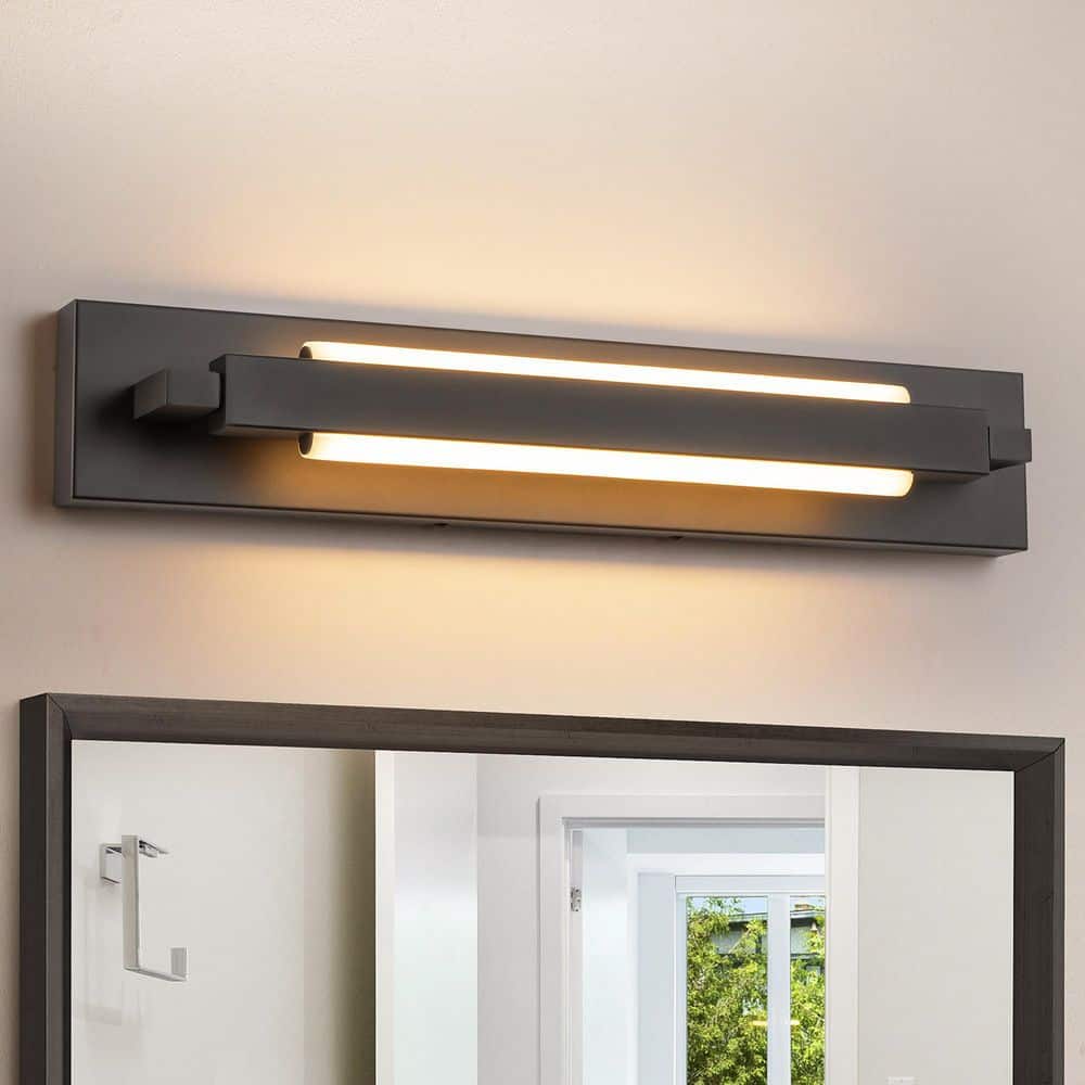 Rennnsan Kevin 1-Light Modern Linear Black Adjustable Integrated LED ...
