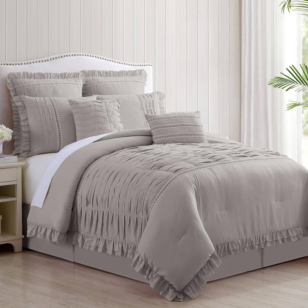 MODERN THREADS 8-Piece Comforter Sets Antonella Silver King 38EBJQCF ...