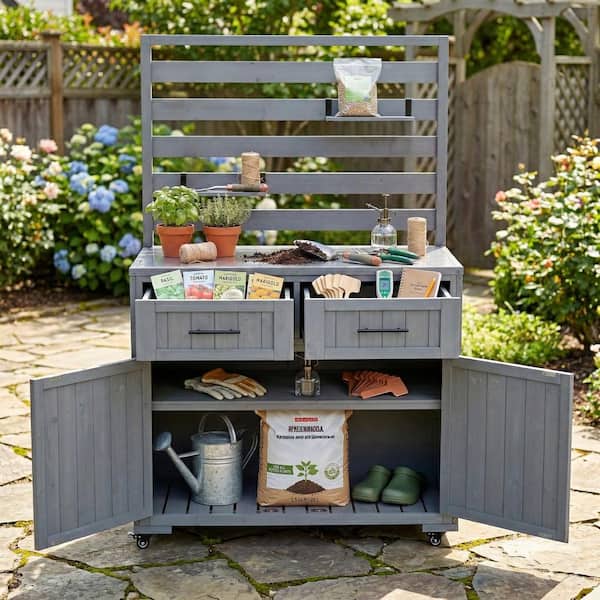 Have a question about Large Patio Bench Kitchen Island Grill Prep BBQ ...