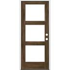 Krosswood Doors 32 in. x 96 in. Modern Hemlock Left-Hand/Inswing 3-Lite ...