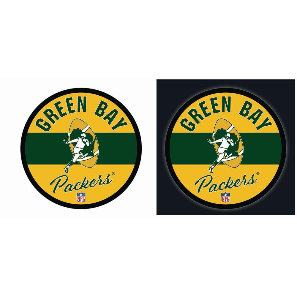 Evergreen Green Bay Packers Vintage Round 23 in. Plug-in LED Lighted ...