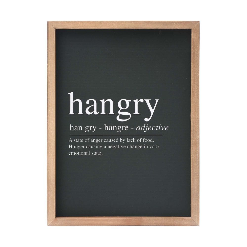 PARISLOFT Hangry Wall Decorative Signn Definition Wood Framed Kitchen ...