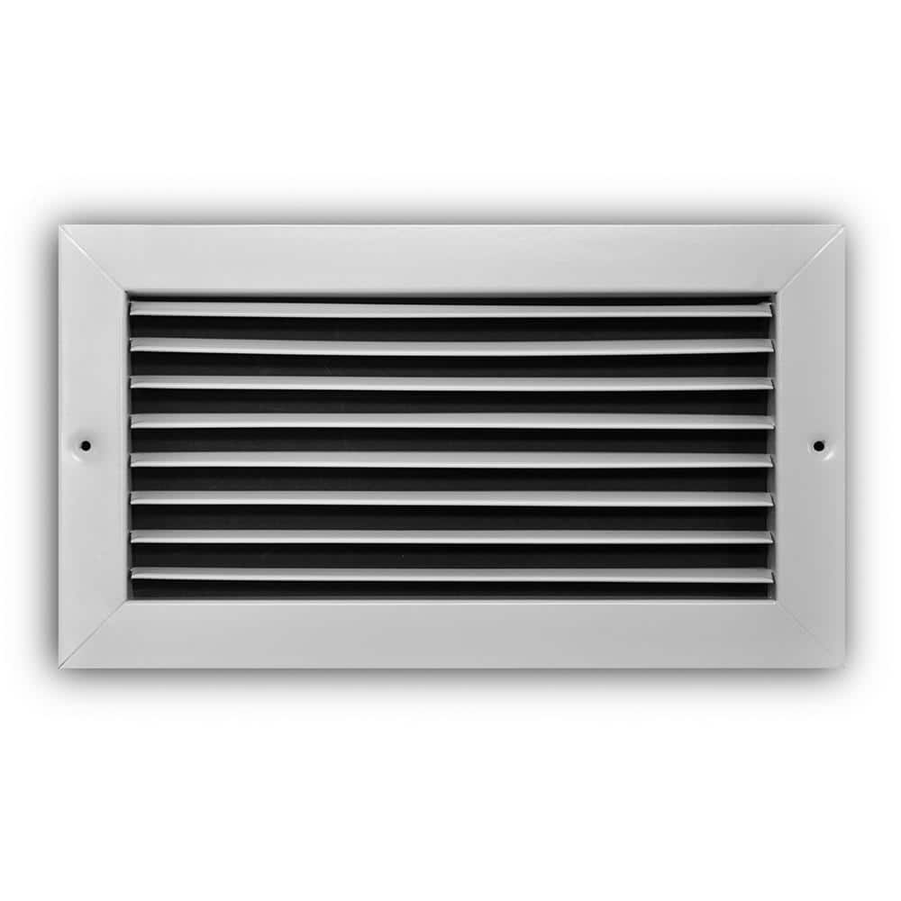 Everbilt 12 in. x 6 in. Steel Fixed Bar Return Air Grille in White ...