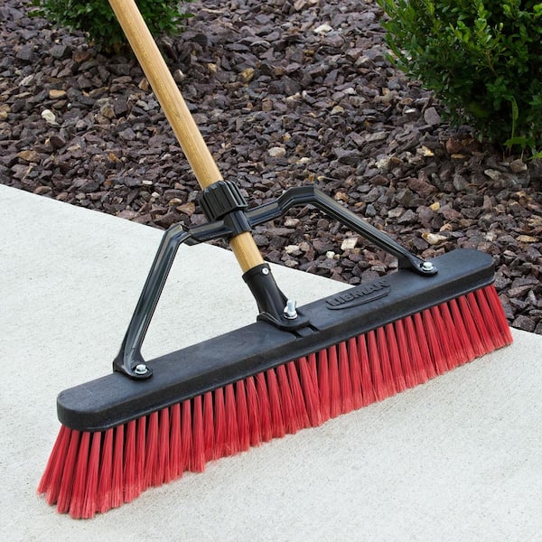 Libman 24 in. High Power Multi-Surface Industrial Grade Push Broom with ...