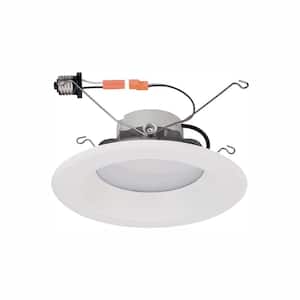 Commercial Electric 6 in. Brushed Nickel LED Recessed Can Light Trim ...