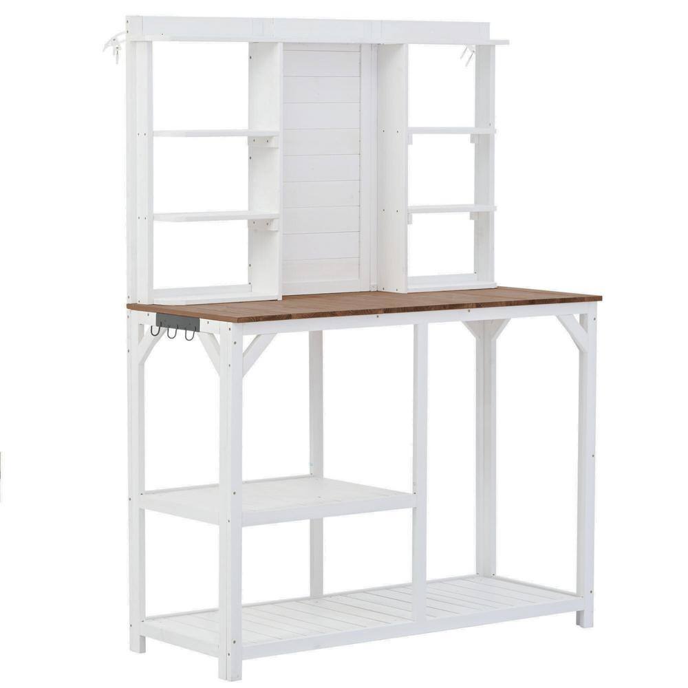 ToolCat 64.6 in. Large Outdoor Potting Bench, Garden Potting Table ...