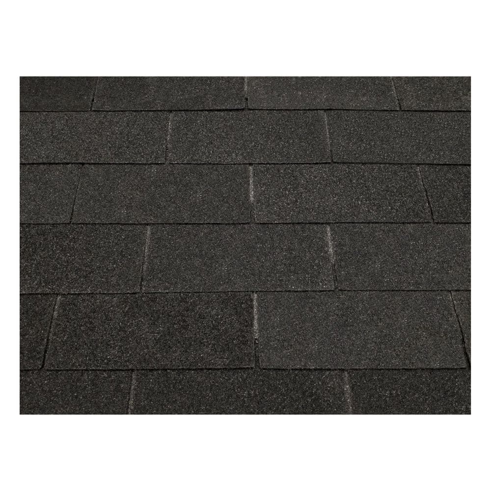 NVNOO 36 in. x 12 in. Black Asphalt Shingles, 3-Tab Shingles (8-Pack ...