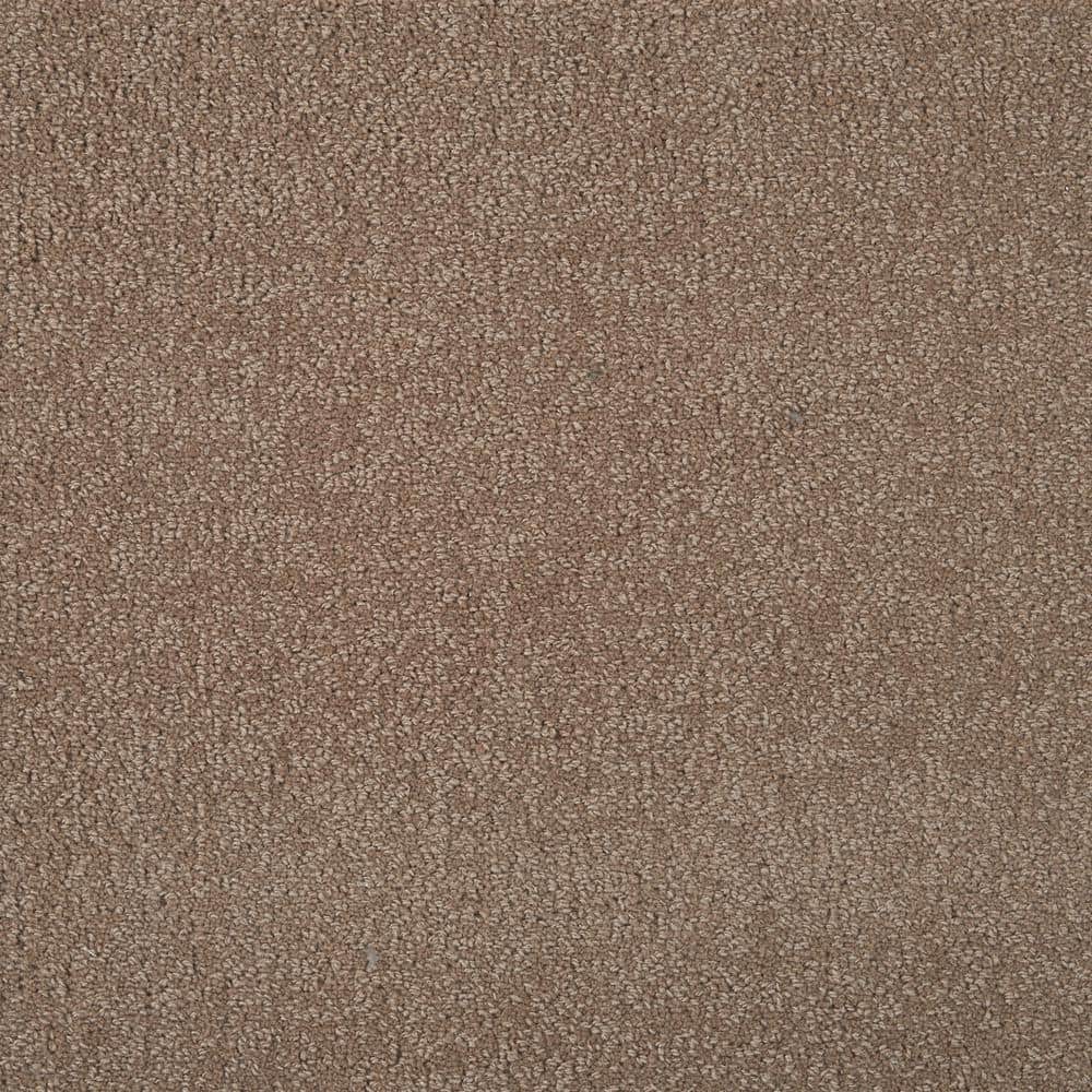 Natural Harmony Feather Saddle Brown 12 ft. 54 oz. Wool Texture Carpet ...