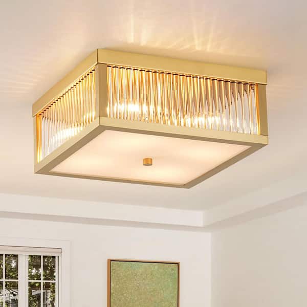 Rennnsan Madalyn 12.20 in. 4-Light Square Flush Mount Ceiling Light ...