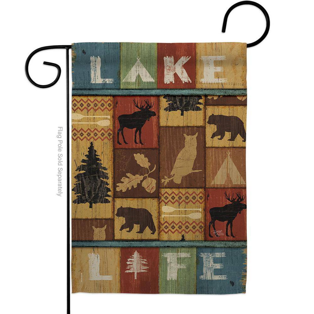 Breeze Decor 13 in. x 18.5 in. Lake Life Lodge Garden Flag 2-Sided ...