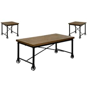 Steve Silver Colton 3-Piece Pecan Oval Wood Coffee Table Set CT3000