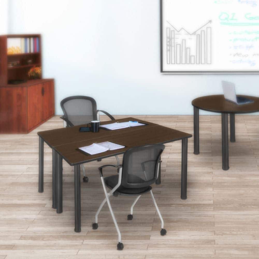 Regency Kobe 48 x 24 in. Mobile T-Base Neo Walnut Training Seminar ...